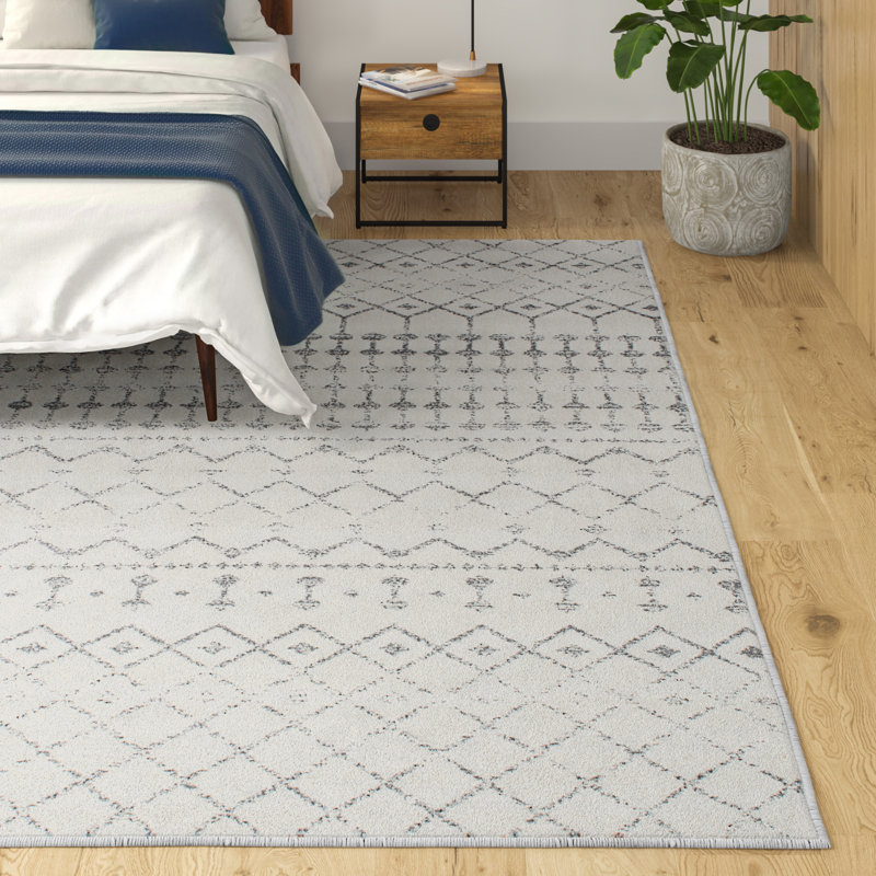 Union Rustic Tapis marocain à motif géométrique gris / blanc cassé Giannini et Commentaires ...